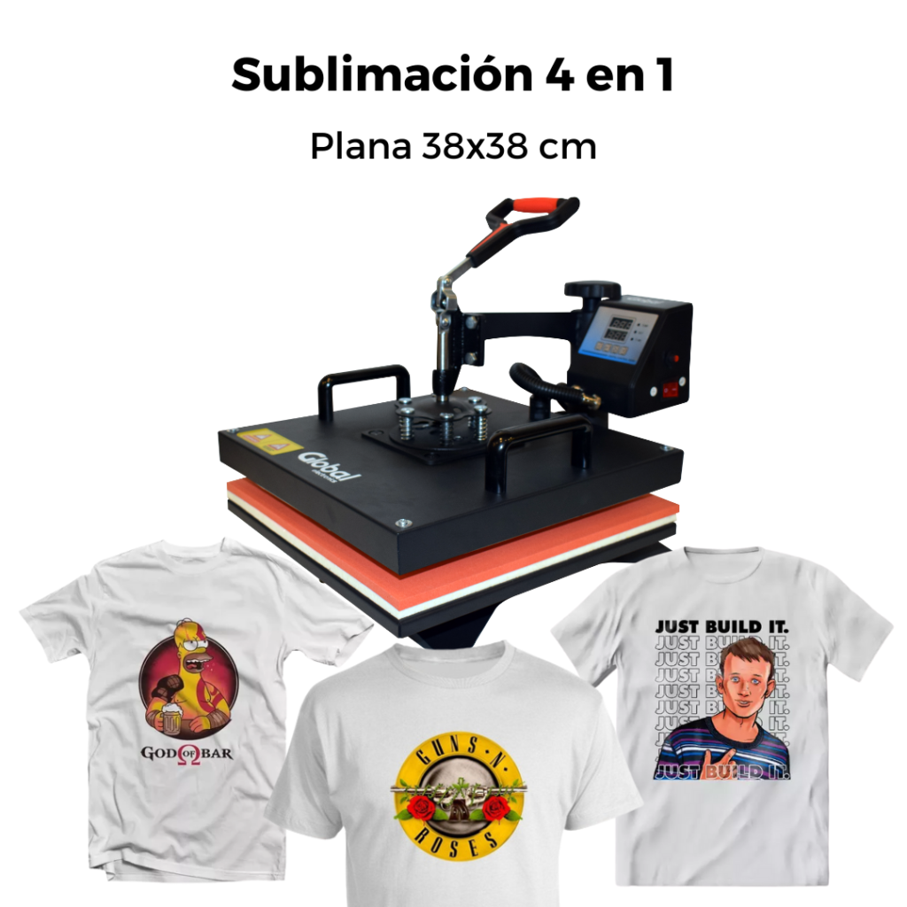 Plancha Global para Sublimación 30X38 – Kit 4 EN 1 – 250º 1400W – Proyecto Color